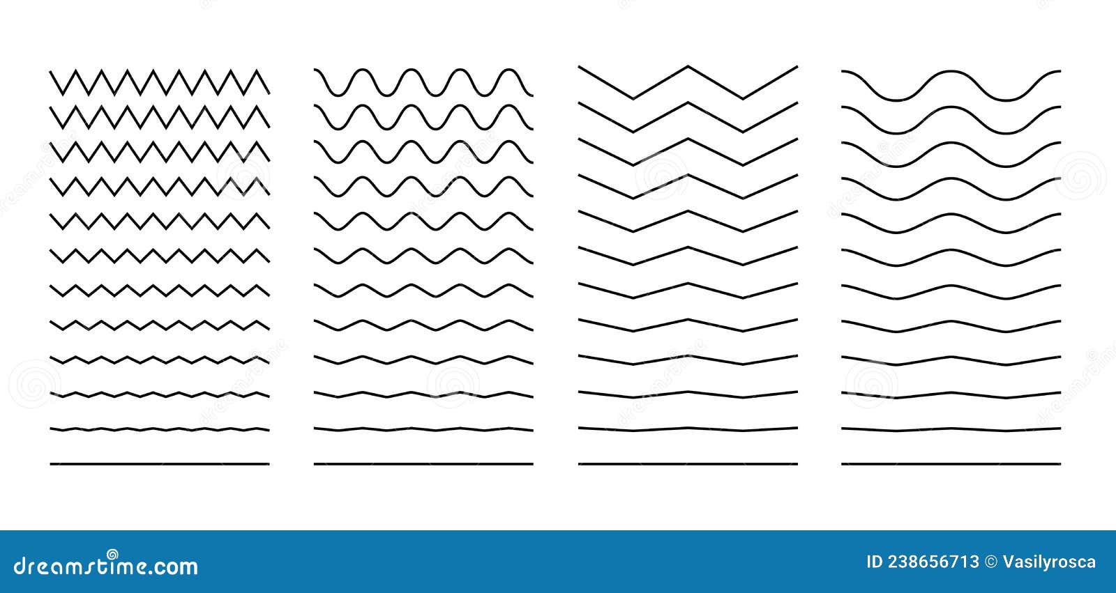 Vectoriel Zigzag De Trait De Ligne. Courbe De Pointes Simple Trait De ...