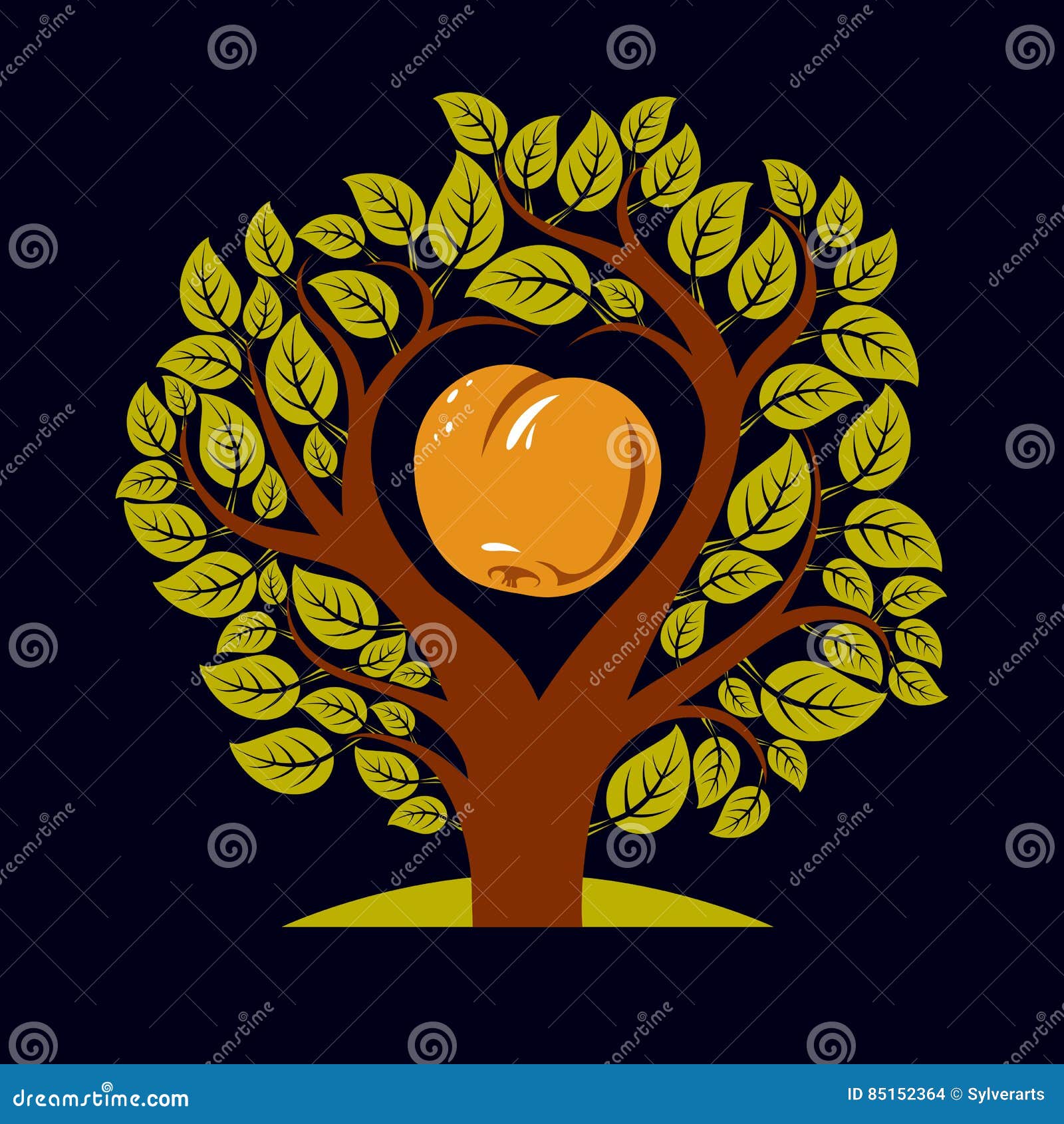 Vectorillustratie Van Boom Met Takken in De Vorm Van Hart Vector ...