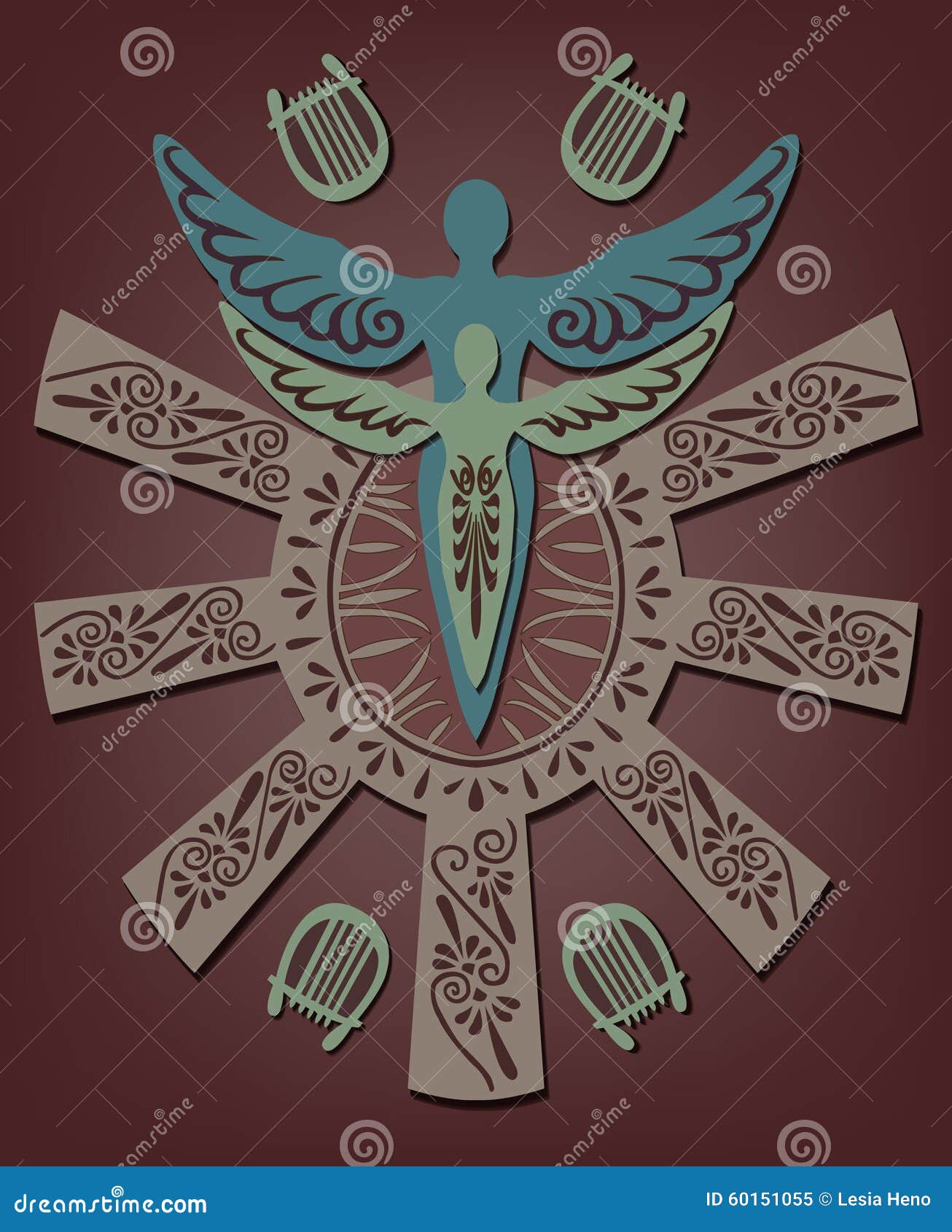 Vectorillustratie Van De Griekse Mythe Daedalus En Icarus Vector ...