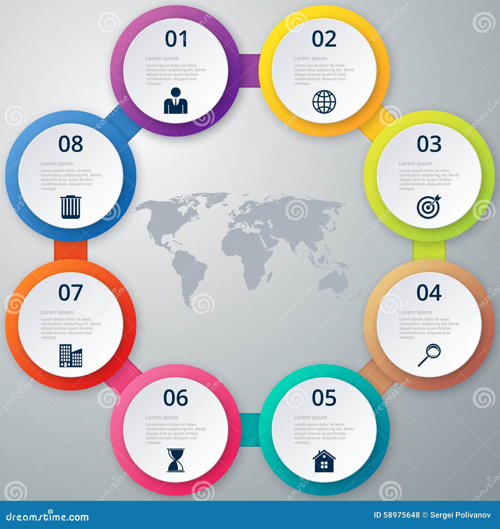 Vectorillustratie Van Een Cirkel Van Infographics Acht Vector ...