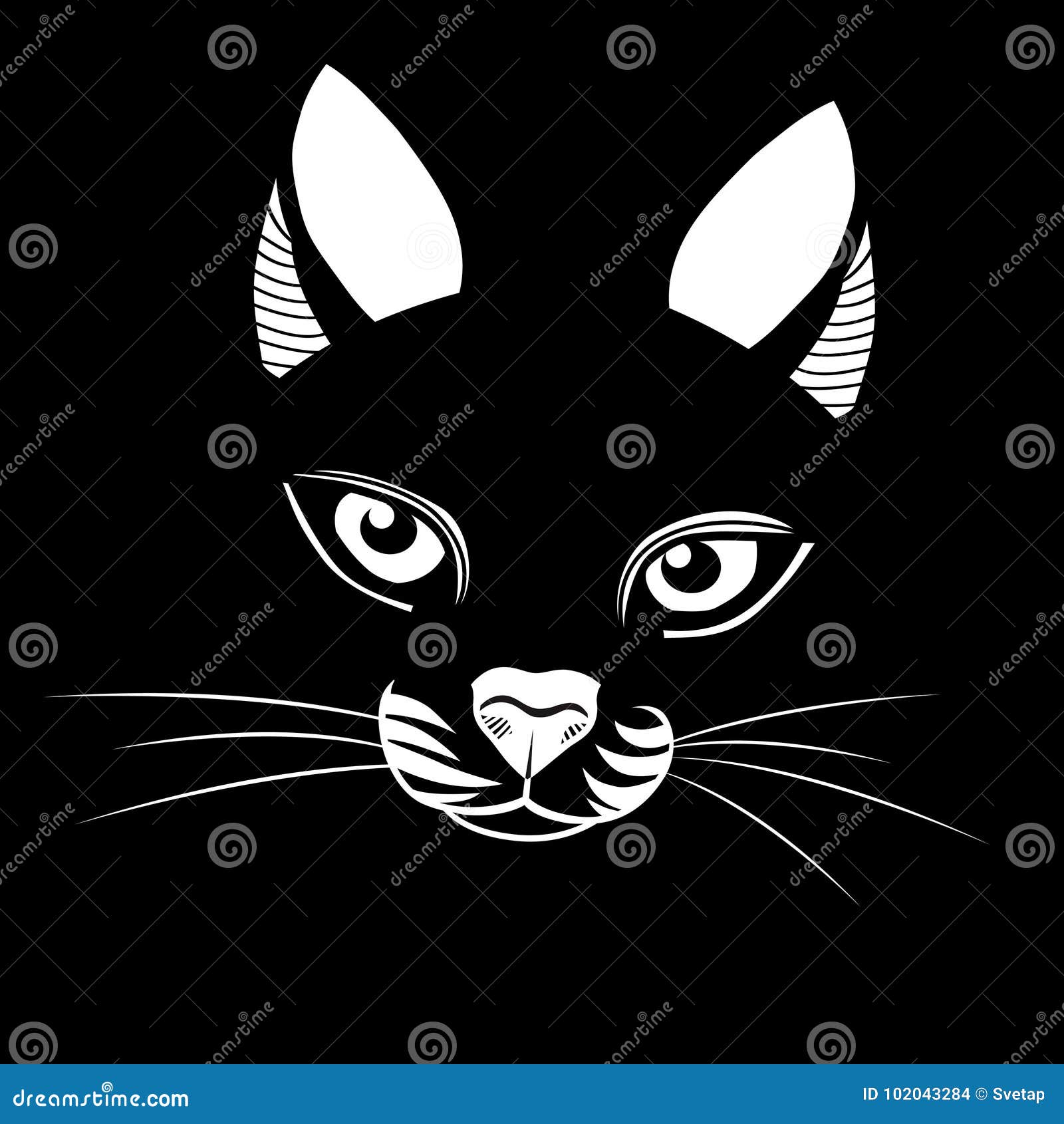 Vectorillustratie Van Kattenhoofd Vector Illustratie - Illustration of ...