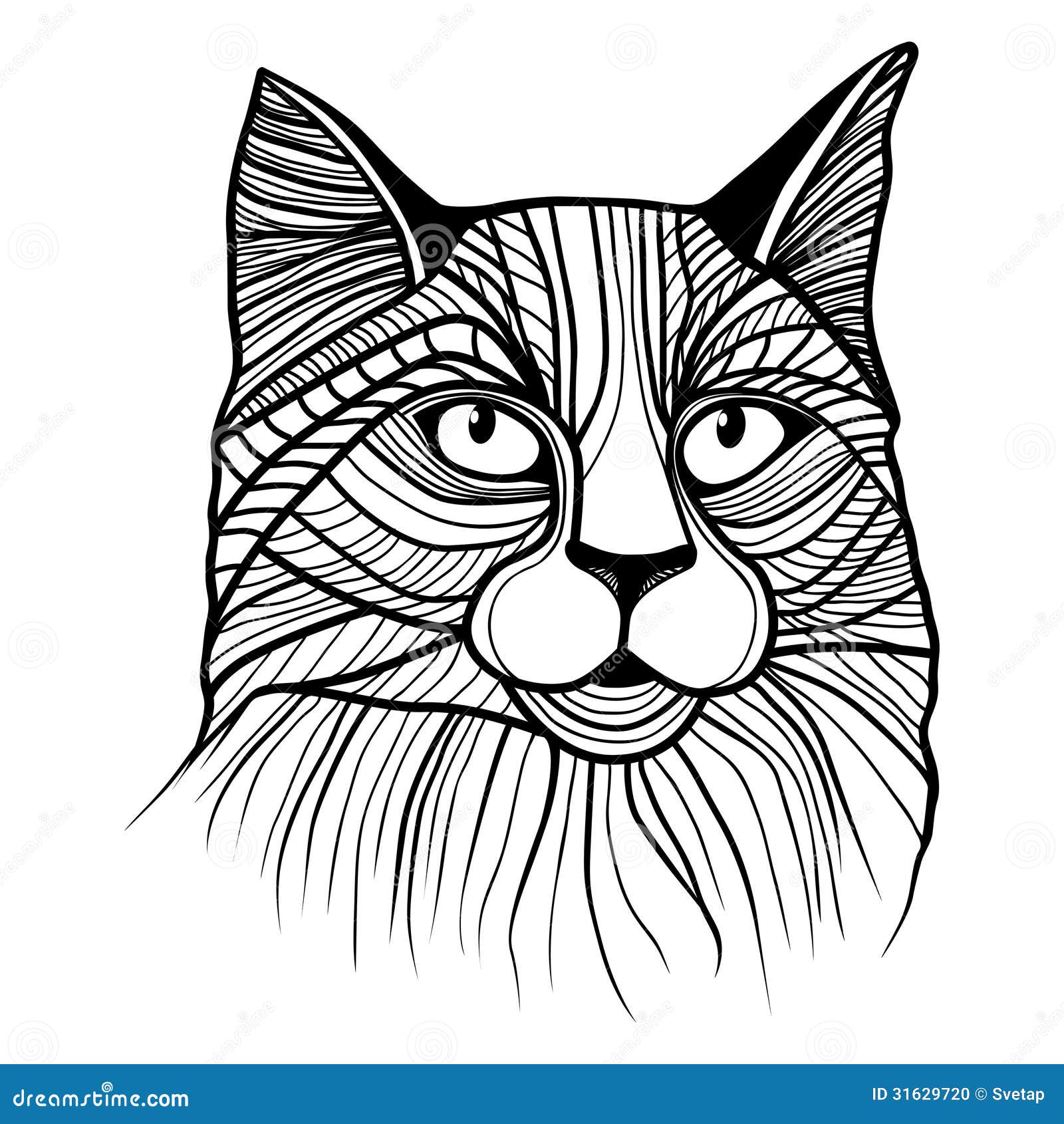 Vectorillustratie Van Kattenhoofd Vector Illustratie - Illustration of ...
