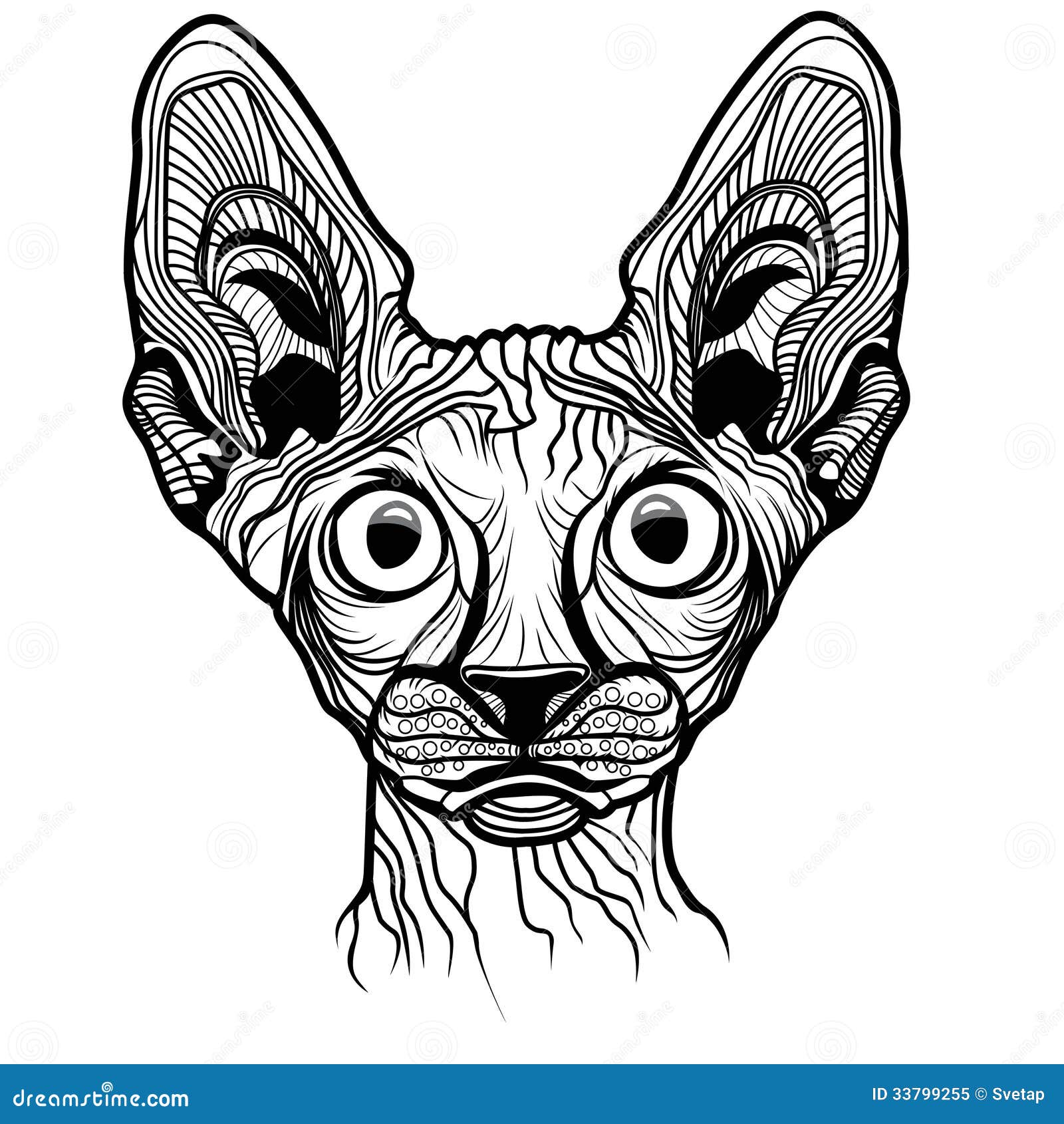 Vectorillustratie Van Kattenhoofd Vector Illustratie - Illustration of ...
