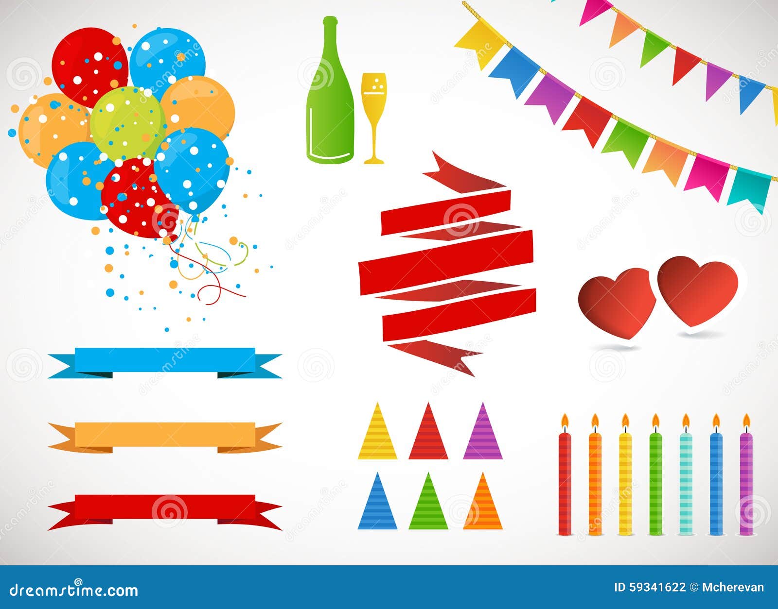 Vectorillustratie Van Kleurrijke Slingers Stock Illustratie ...