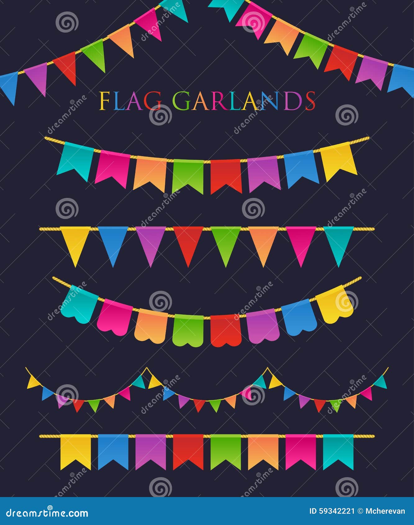 Vectorillustratie Van Kleurrijke Slingers Stock Illustratie ...