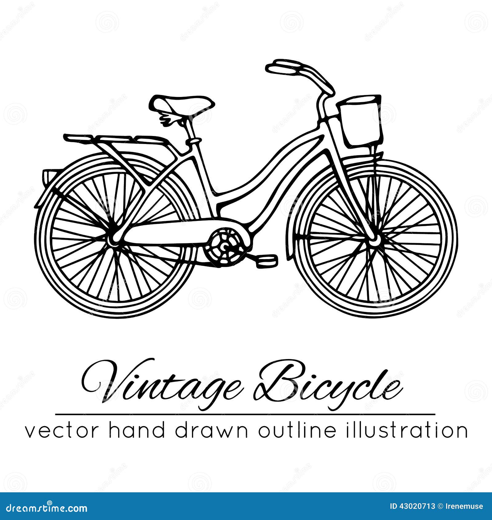 Vectorillustratie Van Overzichts Uitstekende Fiets Vector Illustratie ...