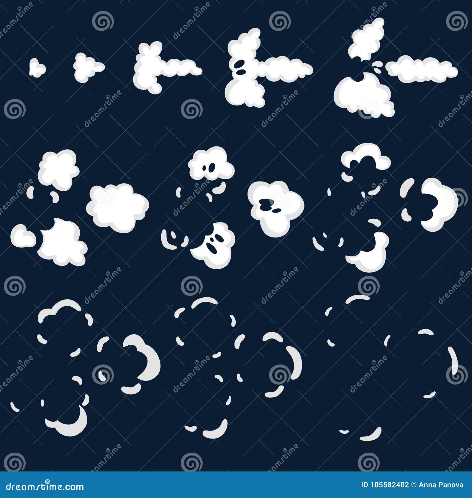 Vectorillustratie Van Rookanimatie De Explosie En De Rook Van Sprite ...