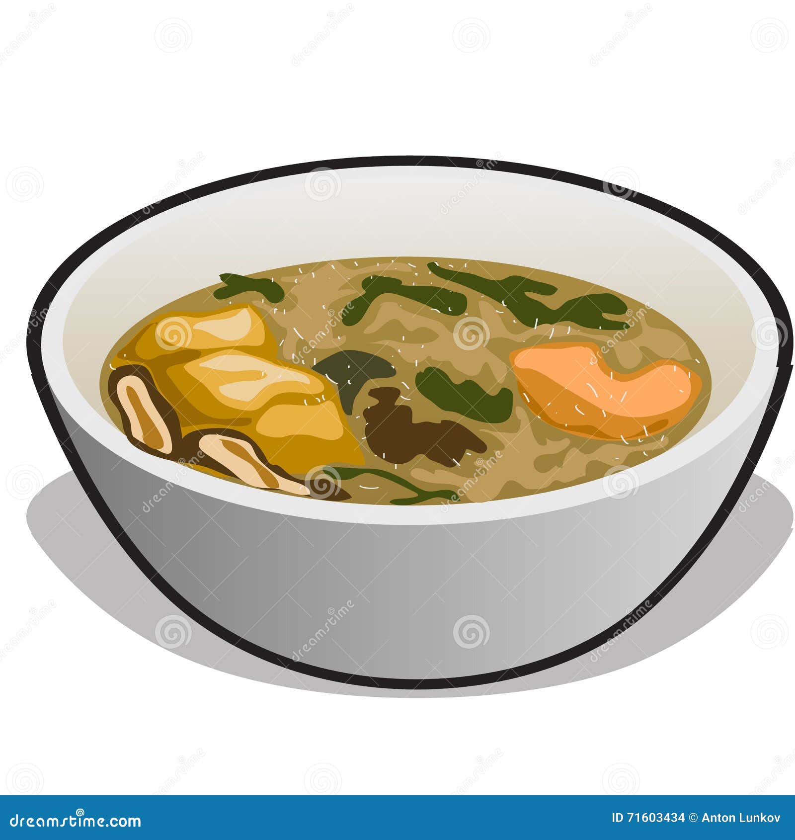 Vectorillustratie Van Soep in Een Witte Kom Vector Illustratie ...