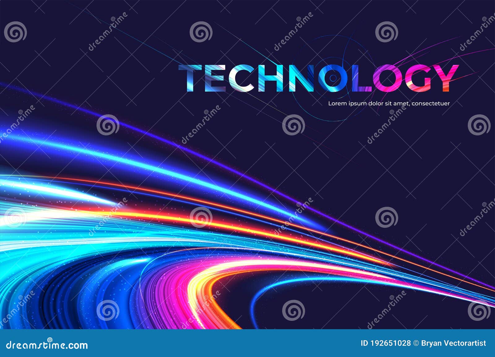 Vibrant Light Trails Theme Design Stock Vector - Illustration of glow ...