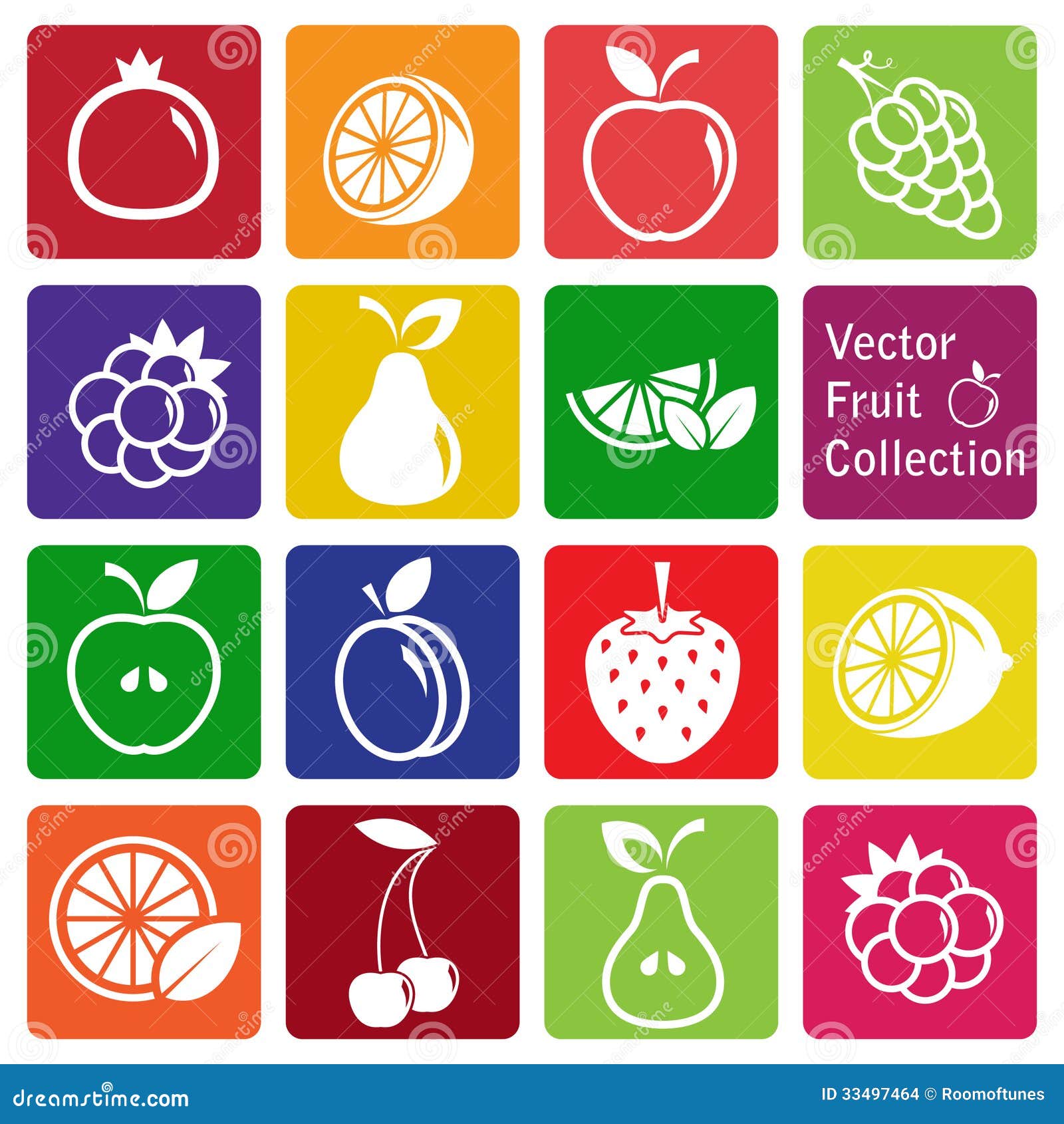 Vectorinzameling: Fruitpictogrammen Vector Illustratie - Illustration ...