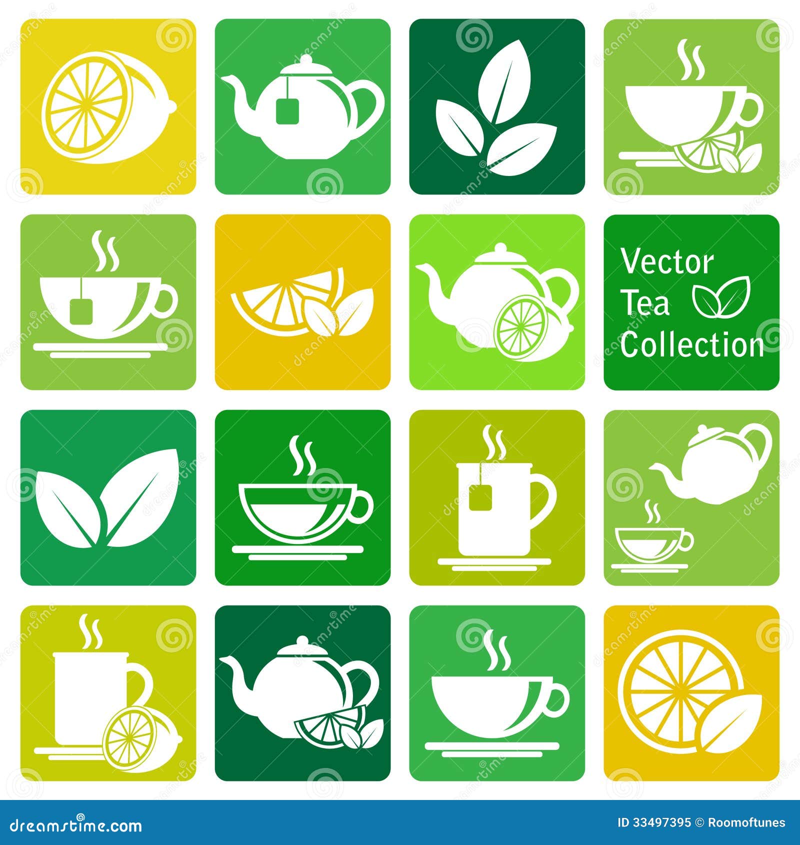 Vectorinzameling: Theepictogrammen Vector Illustratie - Illustration of ...