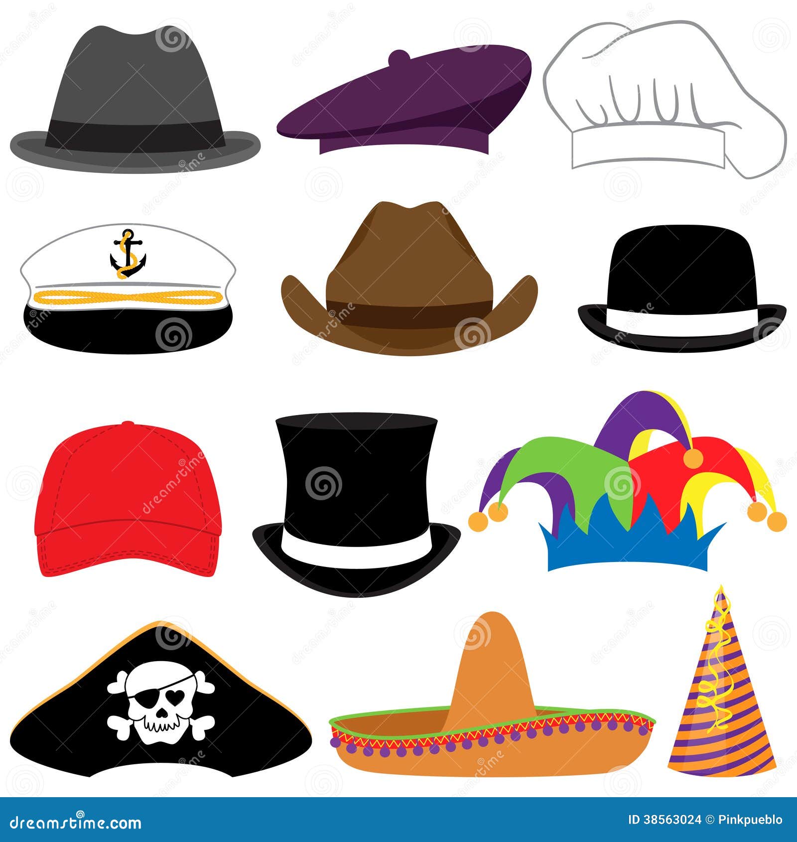 Vectorinzameling Van Hoeden of Fotosteunen Vector Illustratie ...