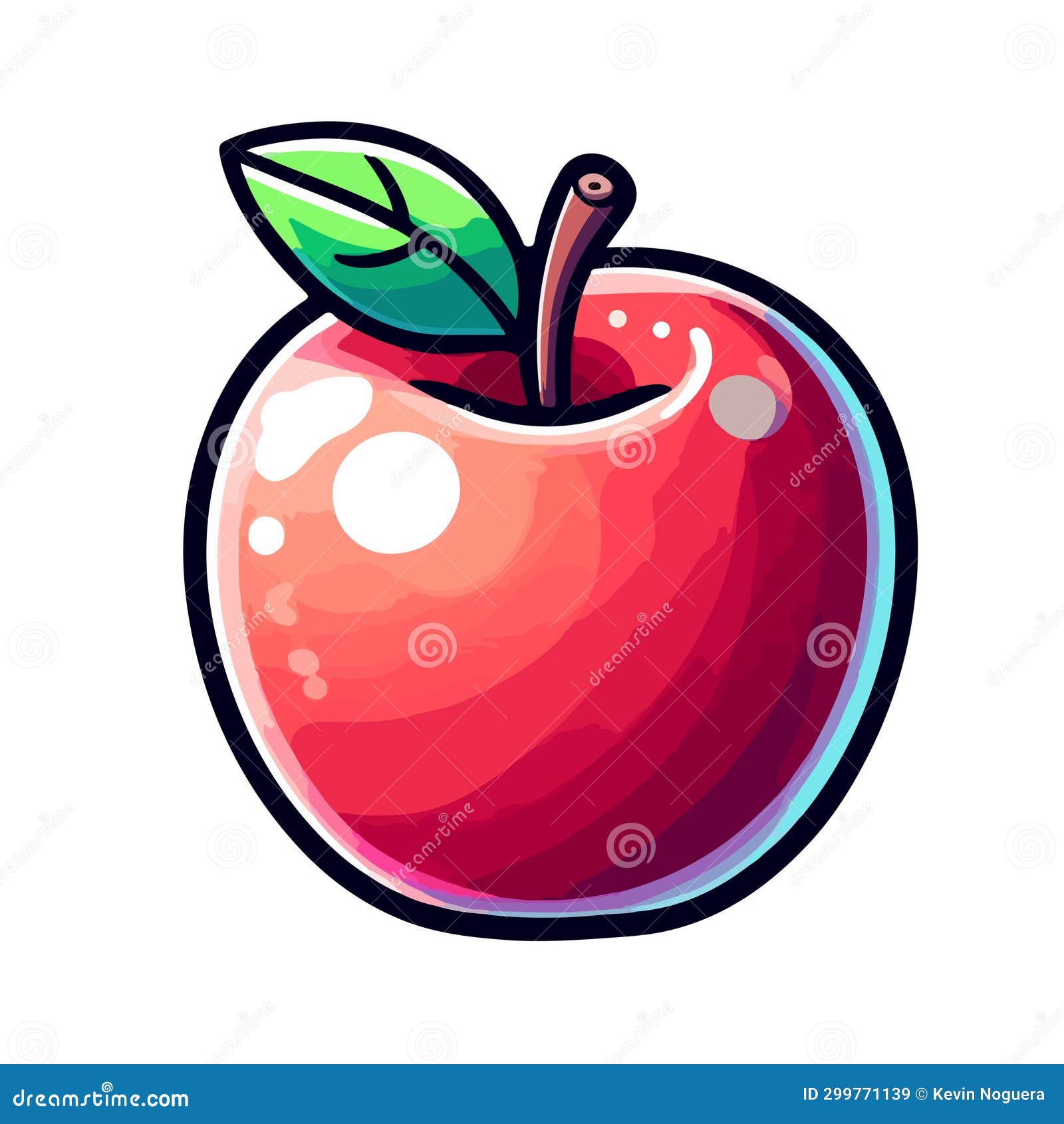 Vectorized Apple Fruit Cartoon Illustration Stock Illustration ...