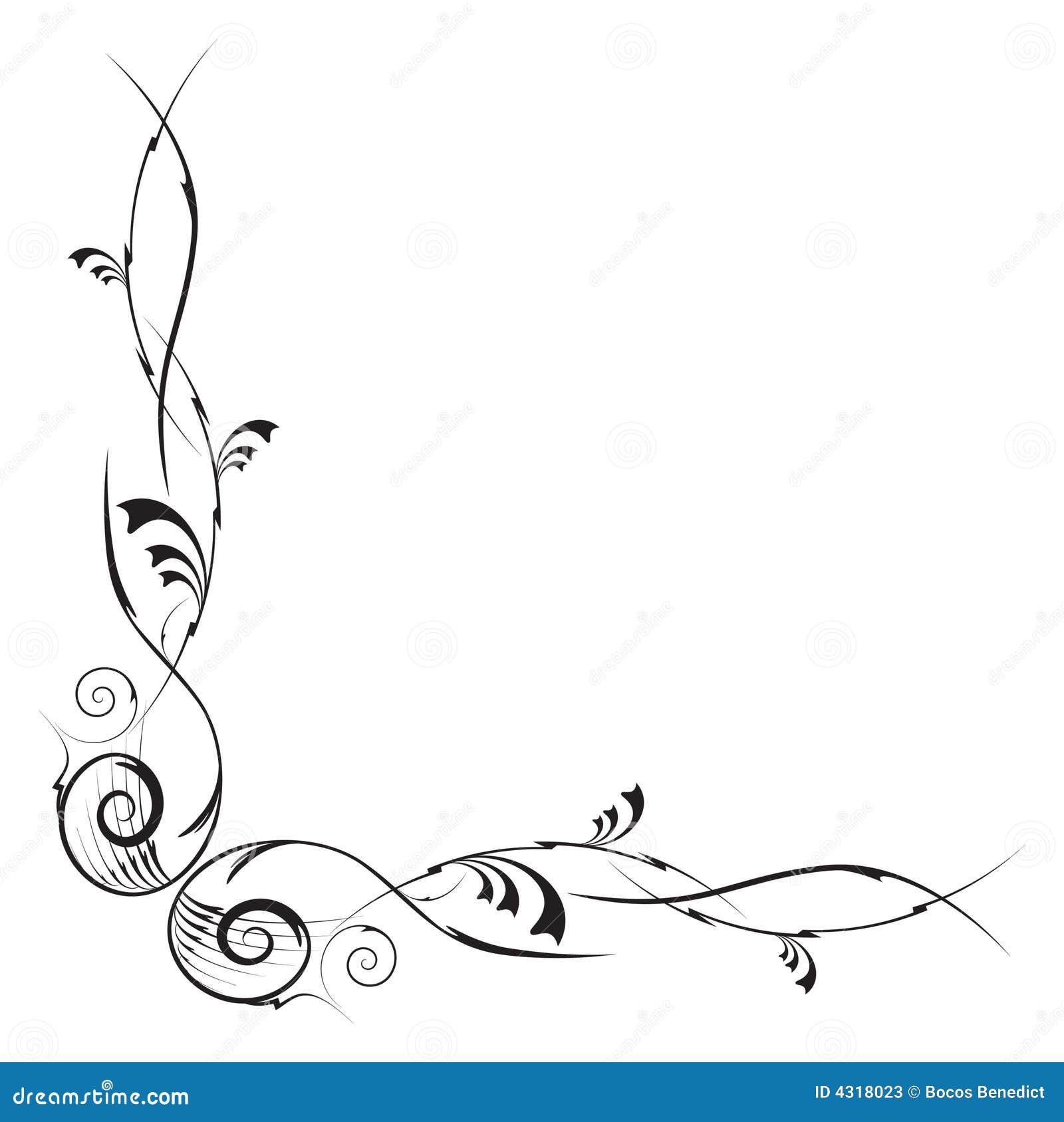 Vectorized Floral Corner Design Stock Vector - Illustration of corner ...