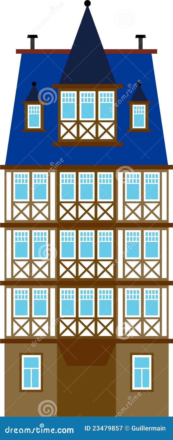 Vectorized Generic Building Stock Vector - Illustration of roof ...