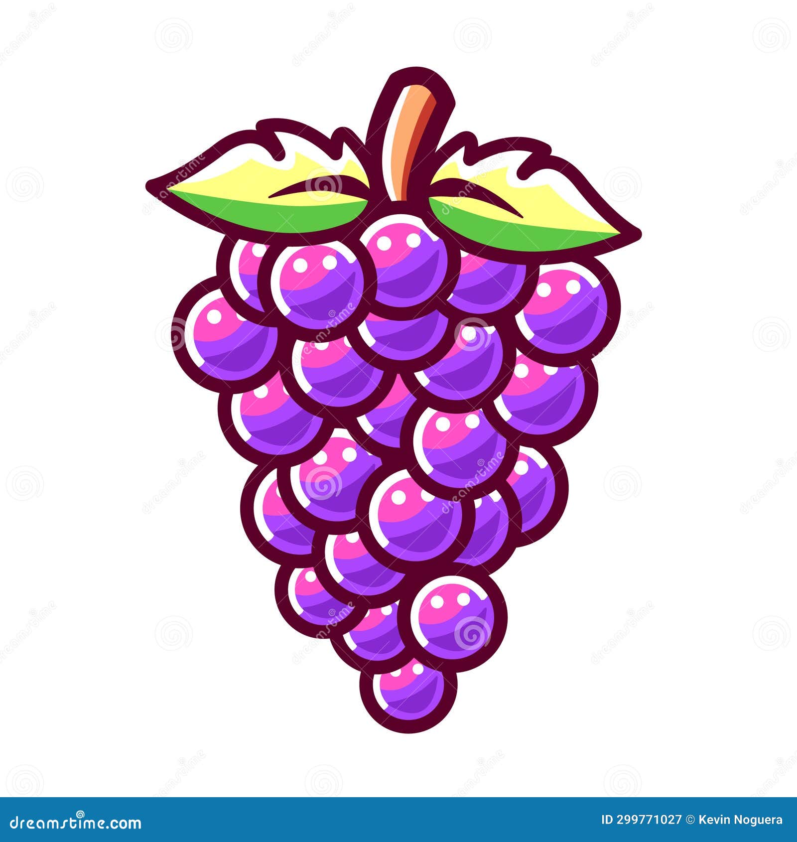 Vectorized Grape Fruit Cartoon Illustration Stock Vector - Illustration ...