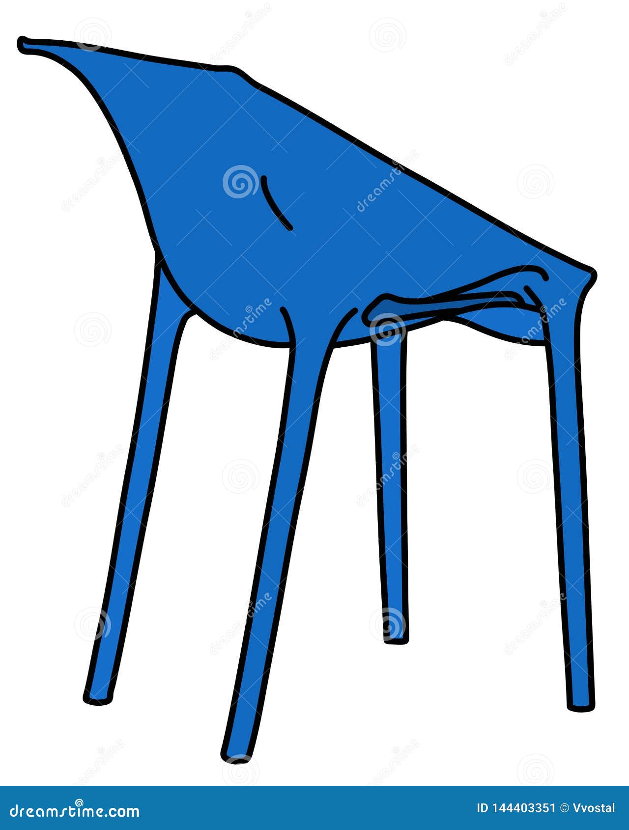The Blue Plastic Simple Chair Stock Vector - Illustration of home ...