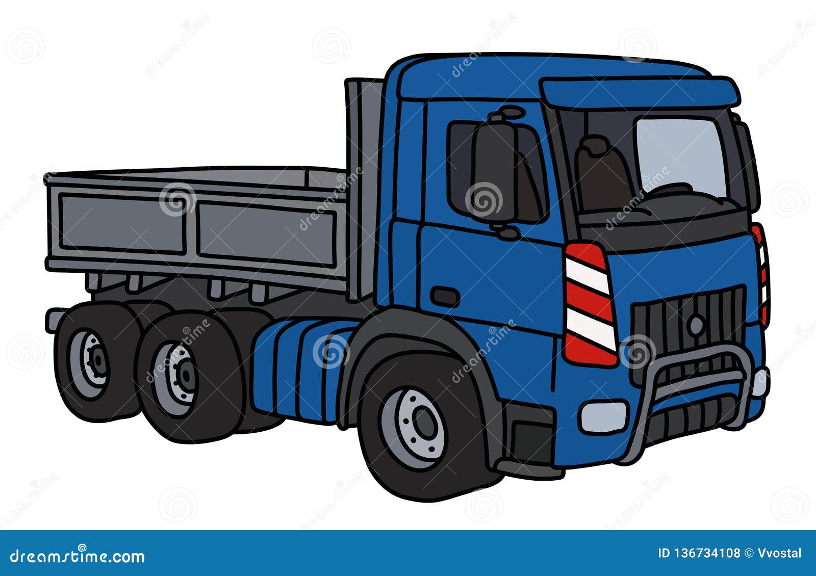 The blue heavy lorry stock vector. Illustration of heavy - 136734108