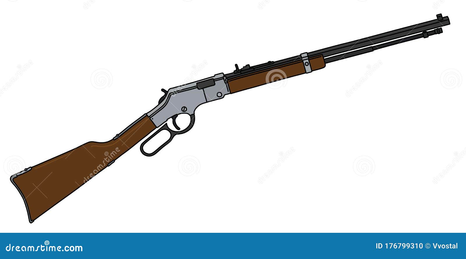 The Classic American Repeating Rifle Stock Vector - Illustration of ...