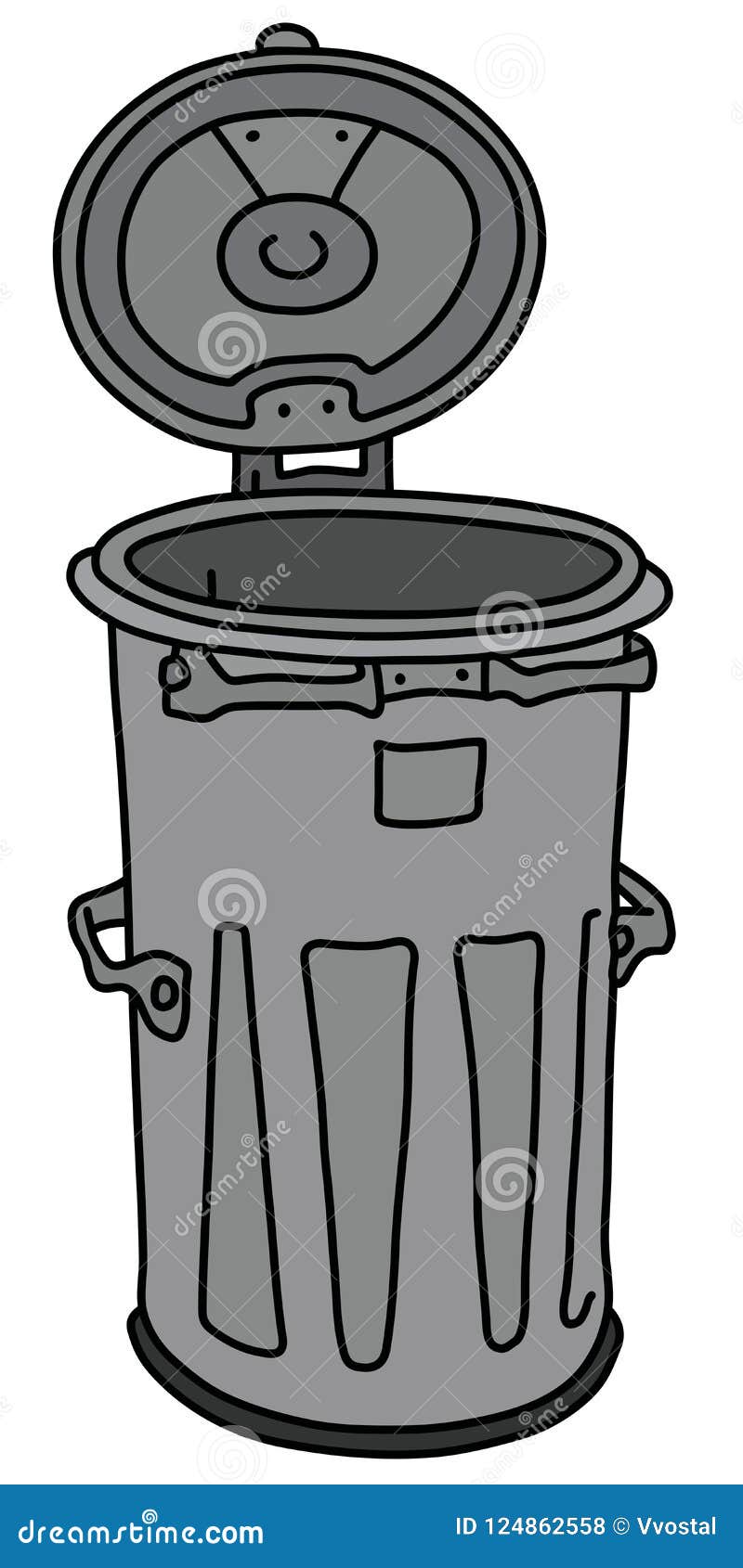 The metal dustbin stock vector. Illustration of steel - 124862558