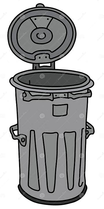 The metal dustbin stock vector. Illustration of steel - 124862558