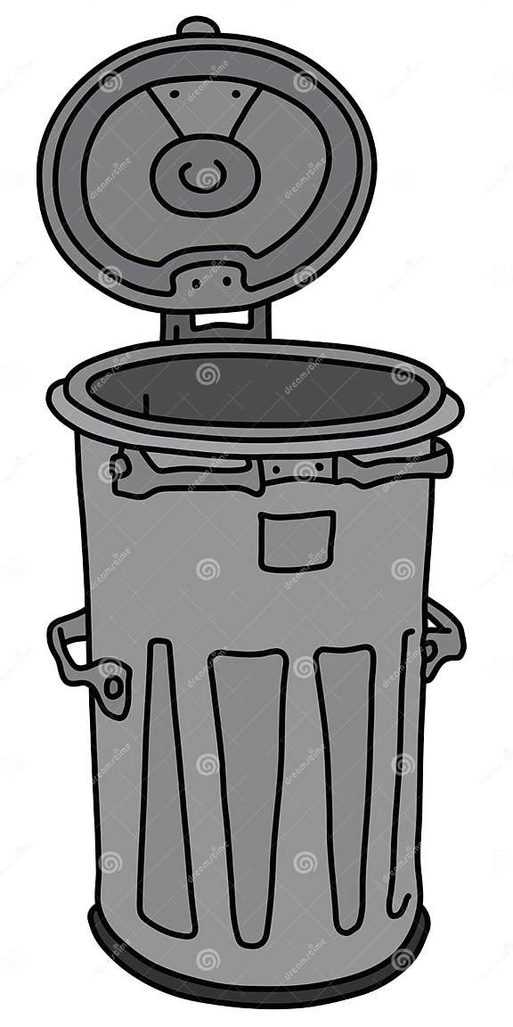 The metal dustbin stock vector. Illustration of steel - 124862558
