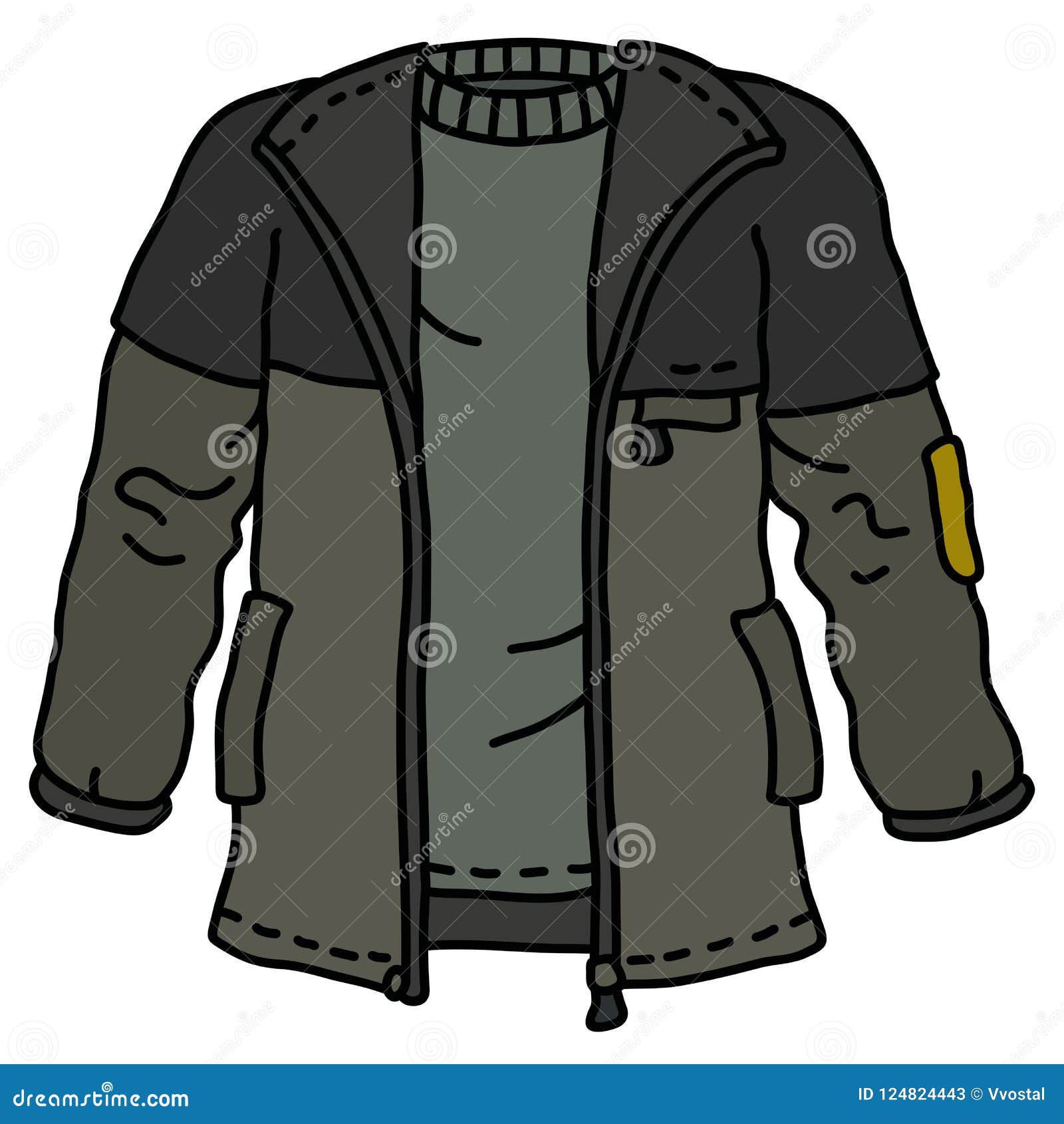 The funny gray jacket stock vector. Illustration of green - 124824443