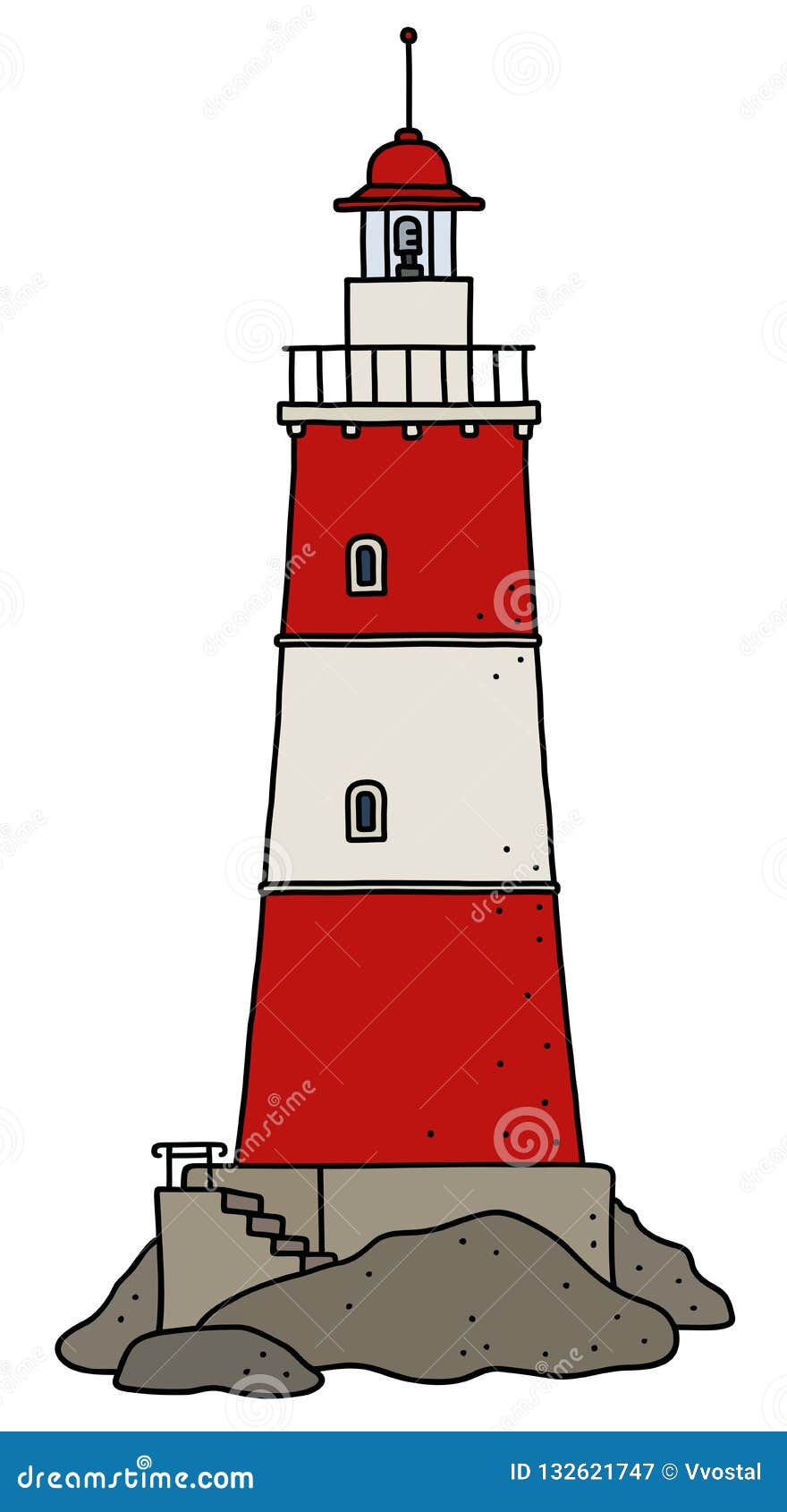 The Funny Old Red Lighthouse Stock Vector - Illustration of ...