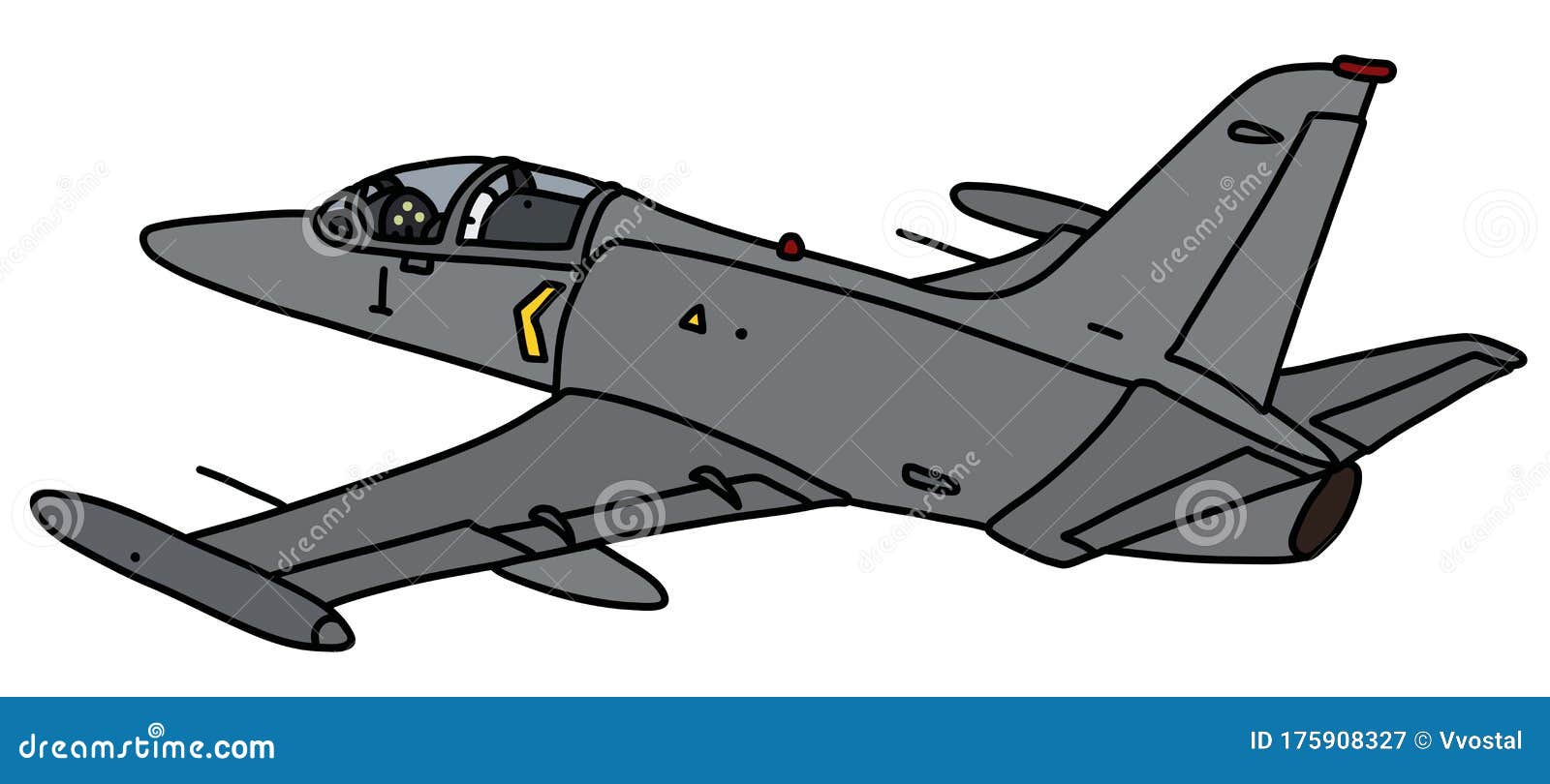 The Gray Light Combat Jet Aircraft Stock Vector - Illustration of ...