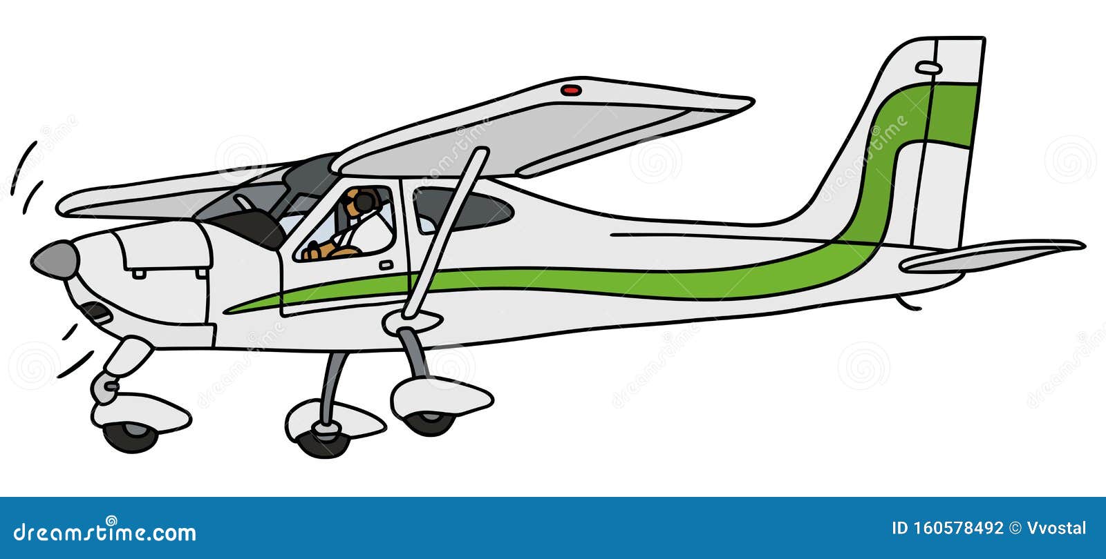 The High Wing Propeller Monoplane Stock Vector - Illustration of ...