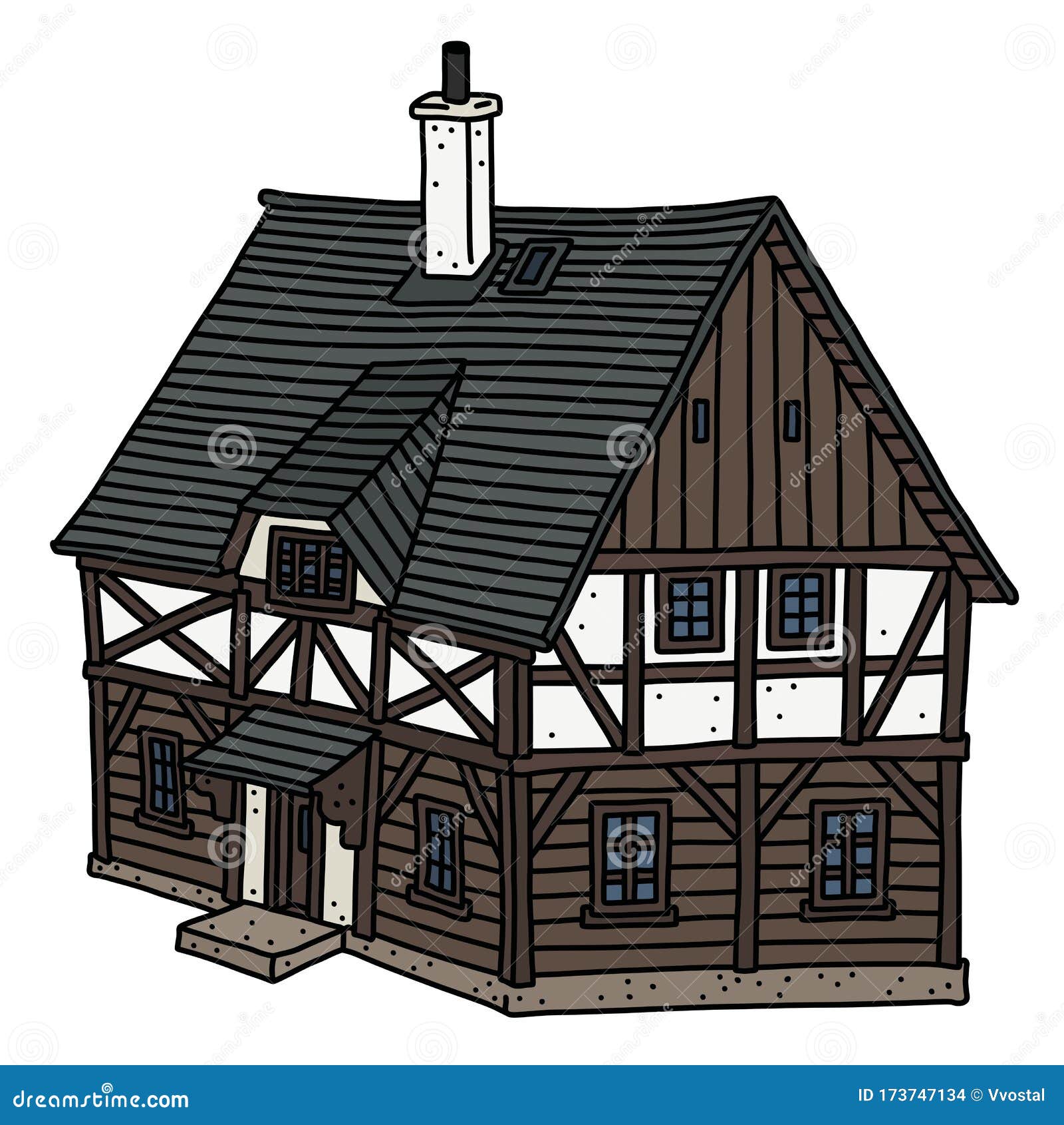 The Historical Half Timbered House Stock Vector - Illustration of ...