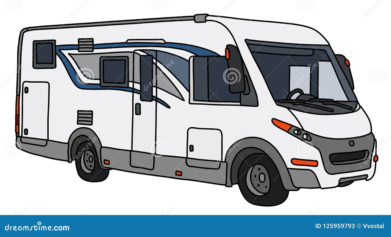 The white large motor home stock vector. Illustration of vehicle ...