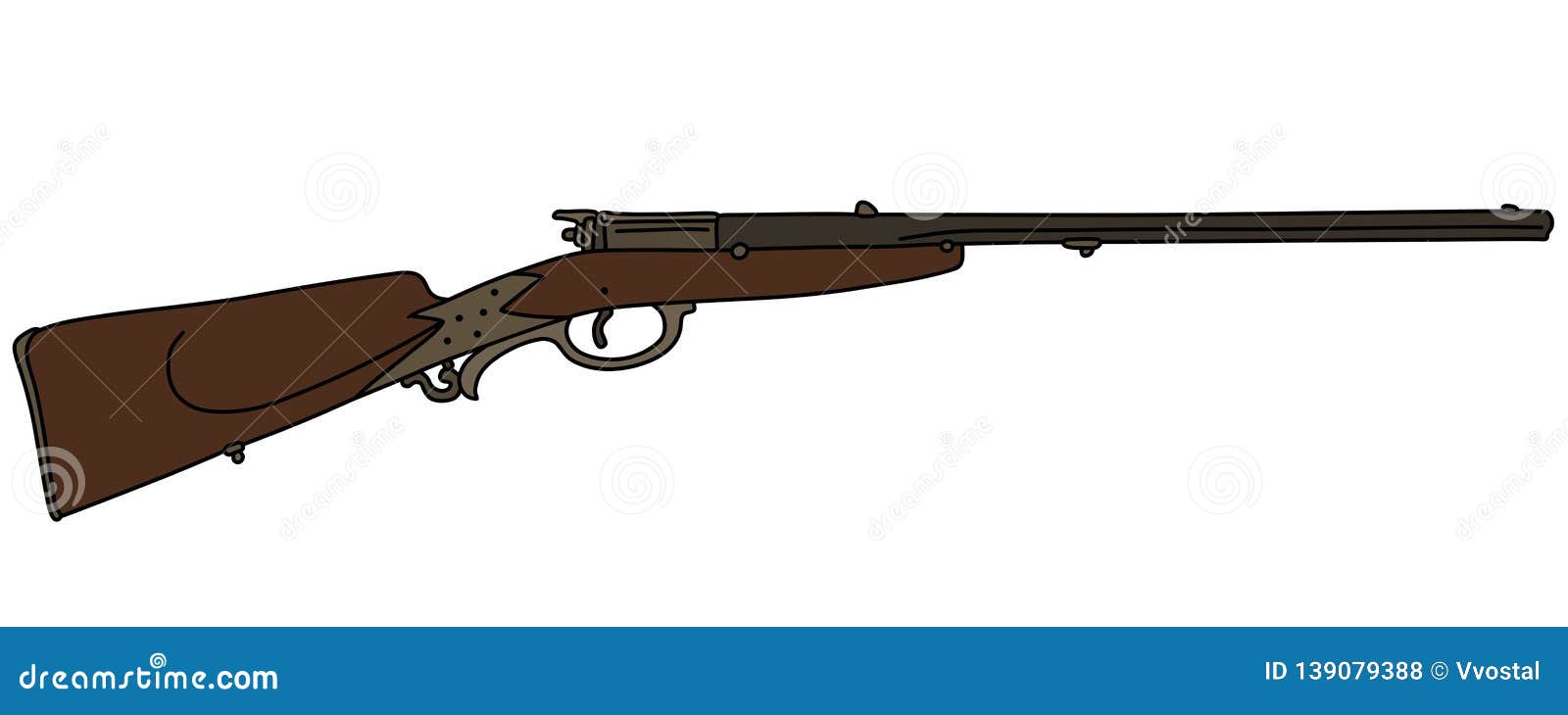The old hunting rifle stock vector. Illustration of shotgun - 139079388