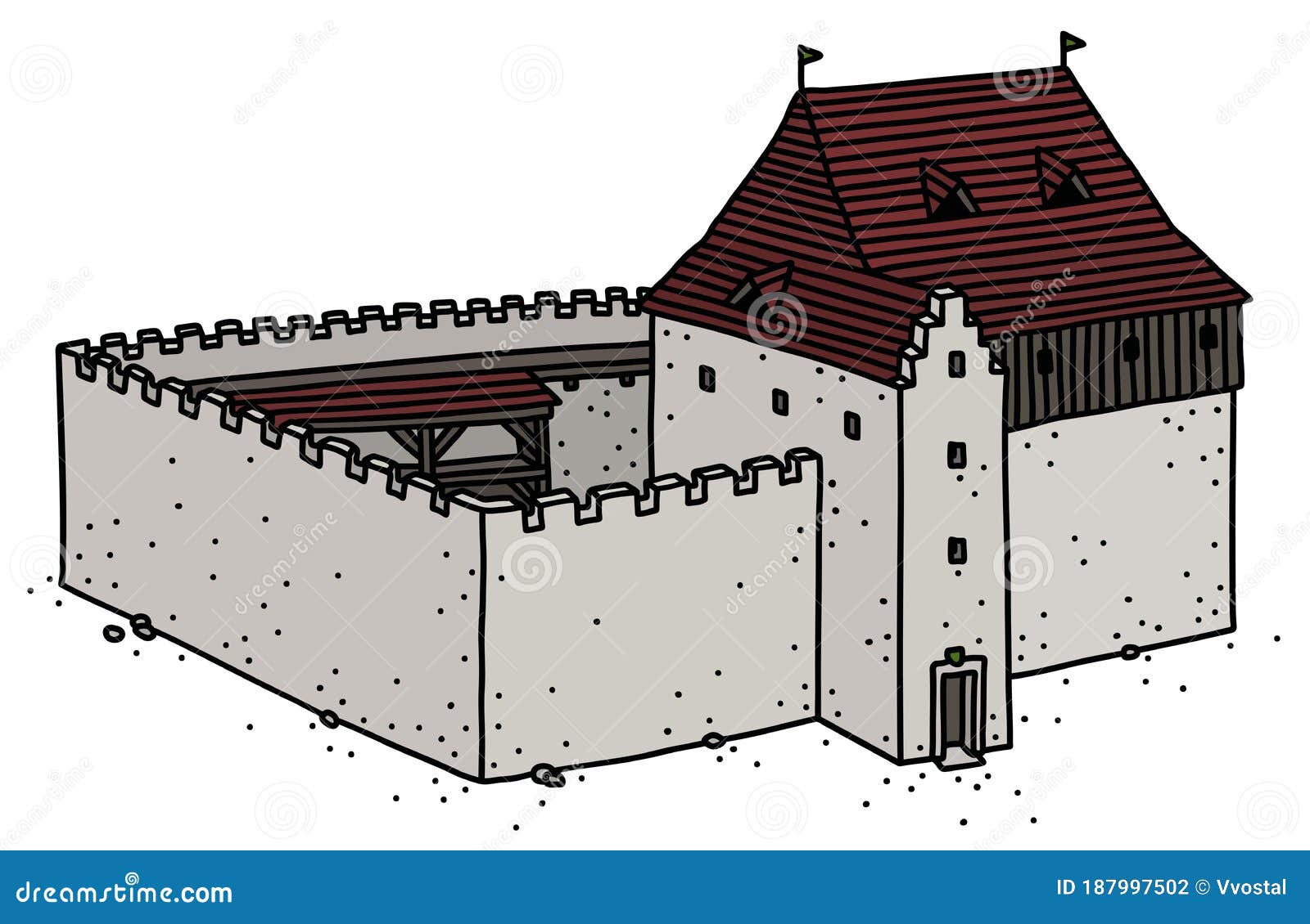 The old stone castle stock vector. Illustration of castellated - 187997502