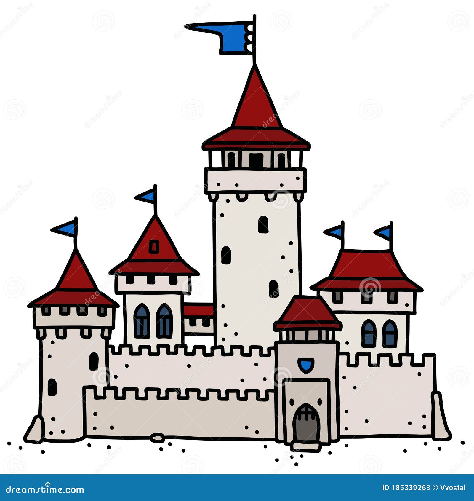 The old stone castle stock vector. Illustration of castellated - 185339263
