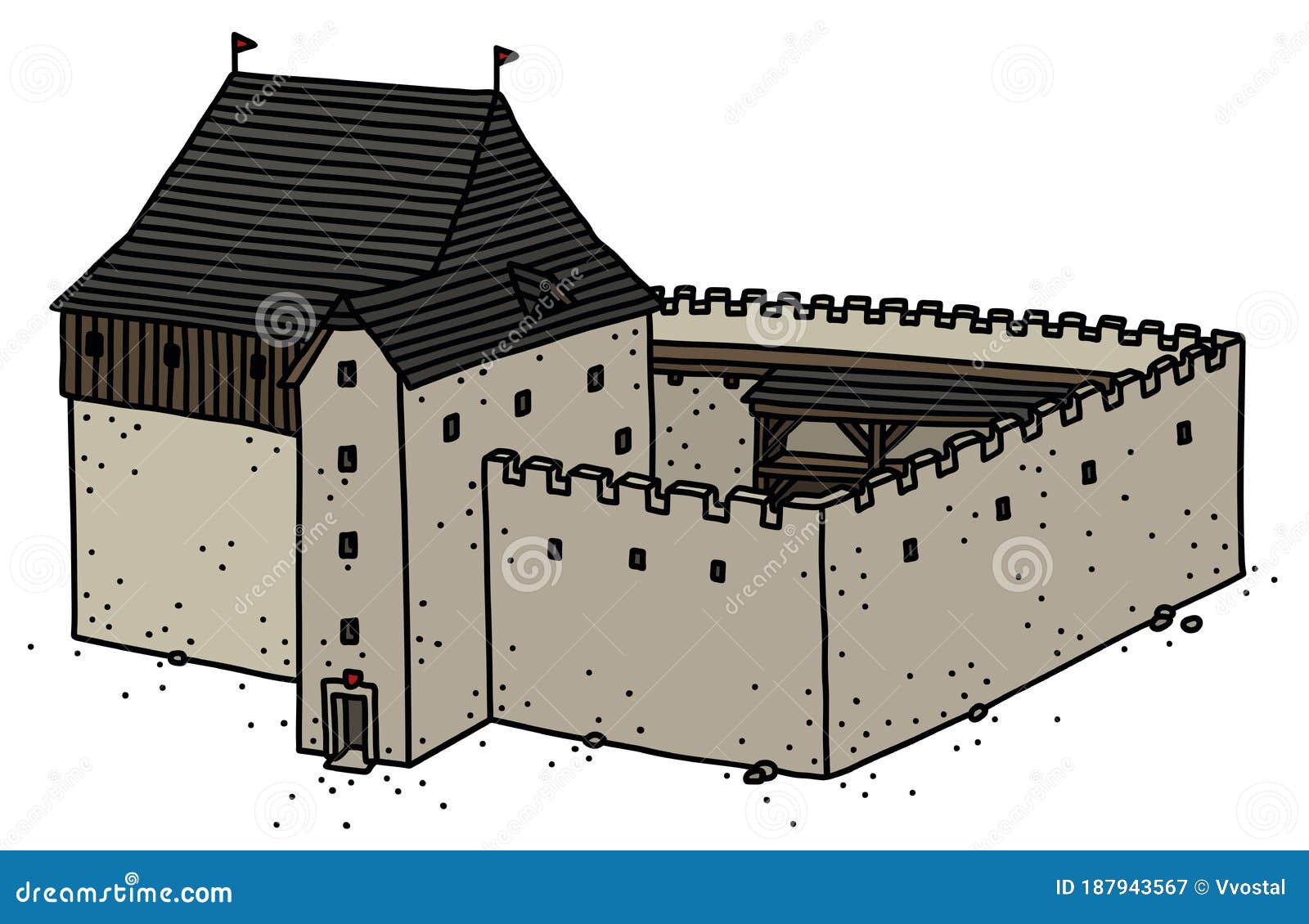 The old stone castle stock vector. Illustration of dark - 187943567