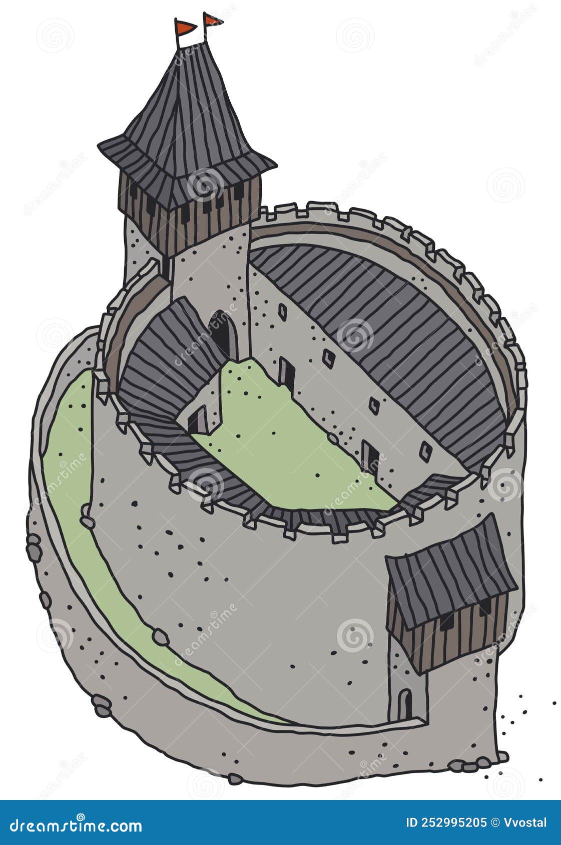 The old stone castle stock vector. Illustration of landmark - 252995205