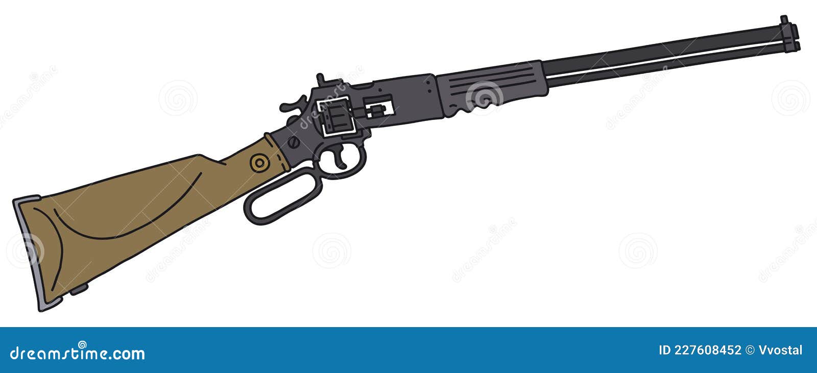 The Recent Revolver Repeating Rifle Stock Vector - Illustration of hand ...