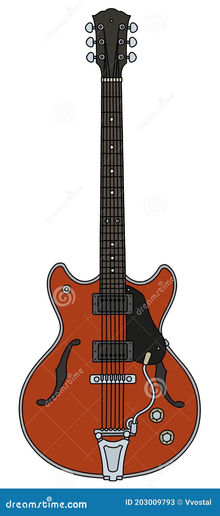 The Classic Red Electric Guitar Stock Vector - Illustration of rock ...