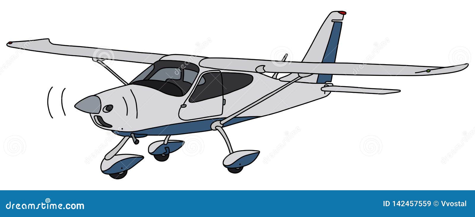 The Small High Wing Propeller Airplane Stock Vector - Illustration of ...