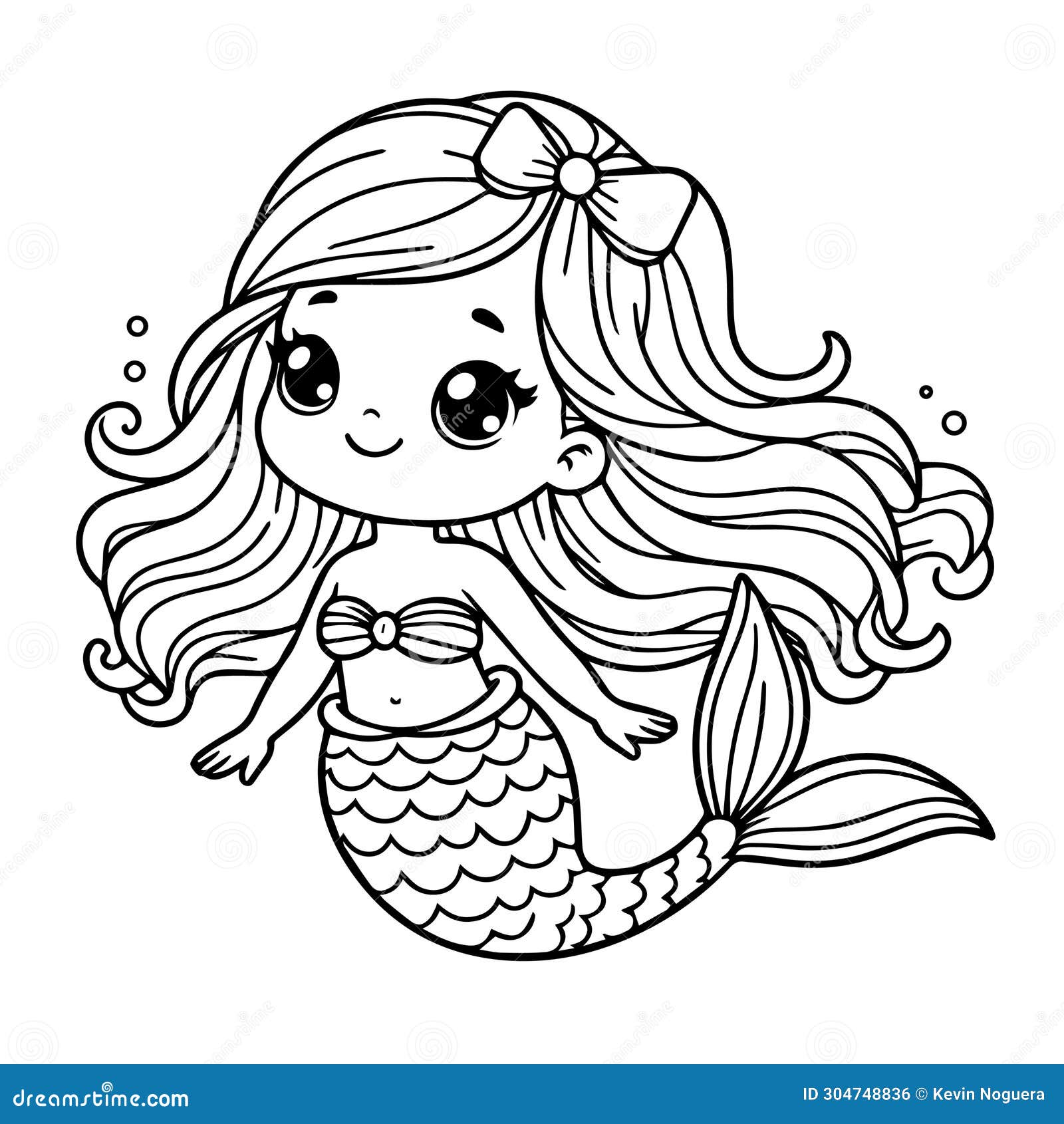 Outline Mermaid Tail Isolated On White Background. Coloring Book Line ...