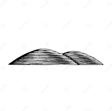 Vectorized Ink Sketch of Hills Stock Vector - Illustration of line ...