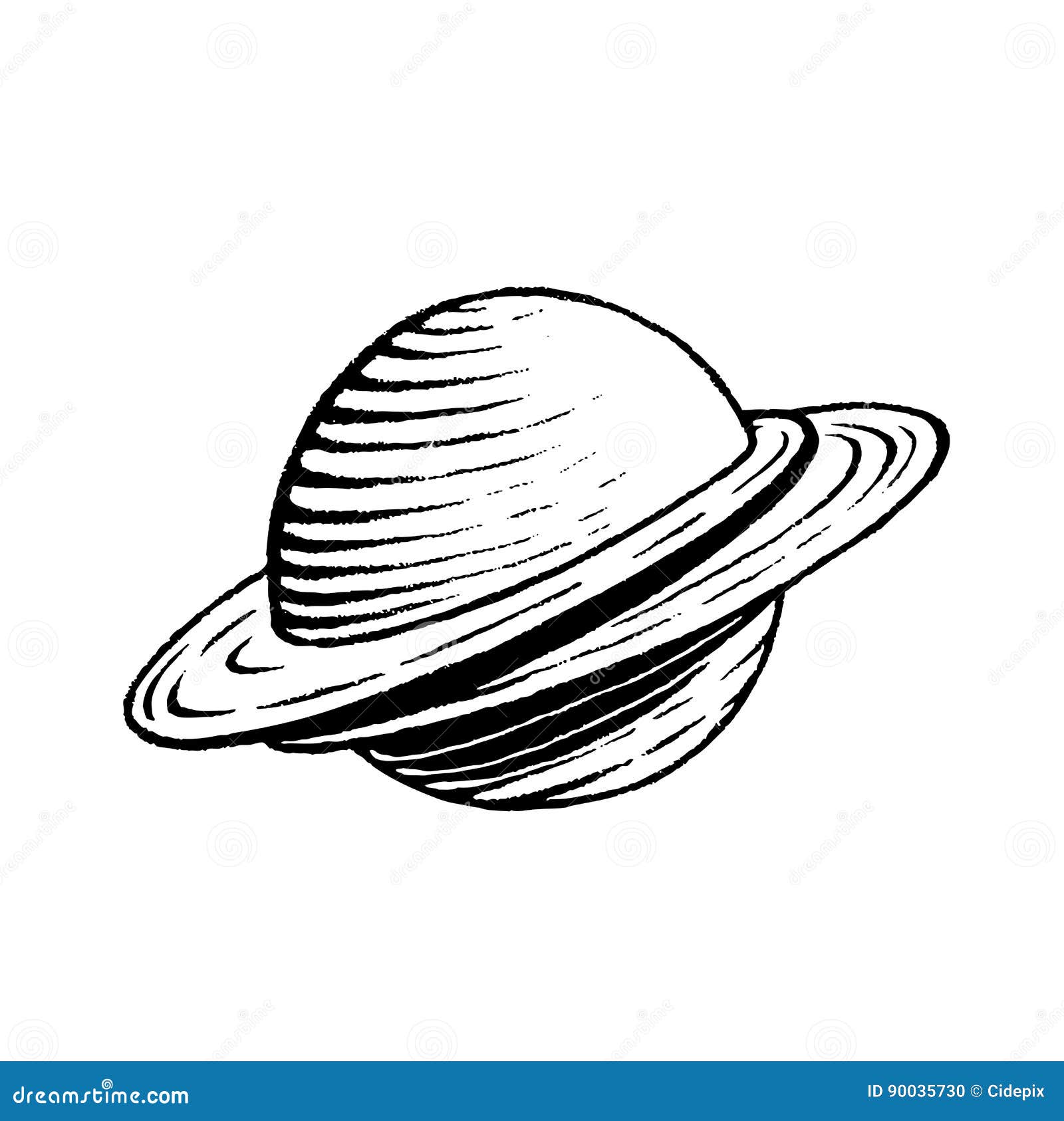 Vectorized Ink Sketch of a Planet Stock Vector - Illustration of icon ...