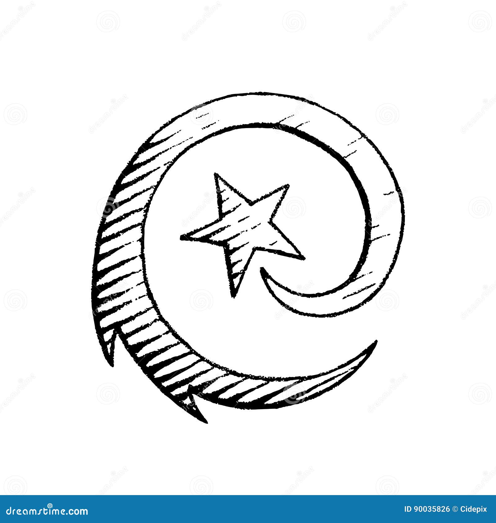 Vectorized Ink Sketch of a Star Stock Vector - Illustration of hand ...