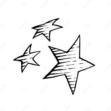 Vectorized Ink Sketch of Stars Stock Vector - Illustration of line ...