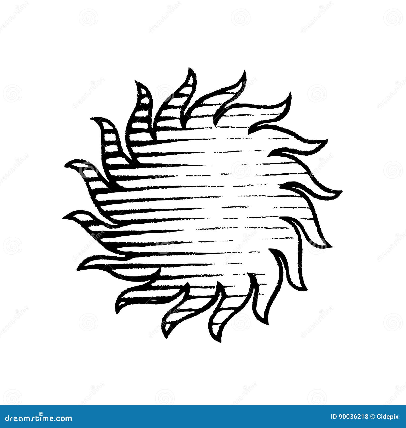 Vectorized Ink Sketch of Sun Stock Vector - Illustration of drawing ...