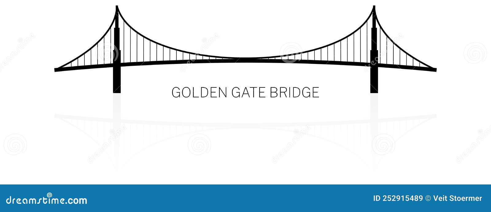 Vectorized and Stylized Illustration of the Golden Gate Bridge Stock ...