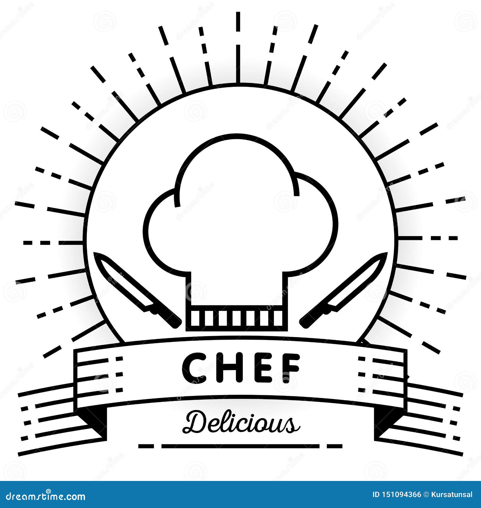 Vectorkeukenchef-kok Icon Met Lineaire Stijl Vector Illustratie ...