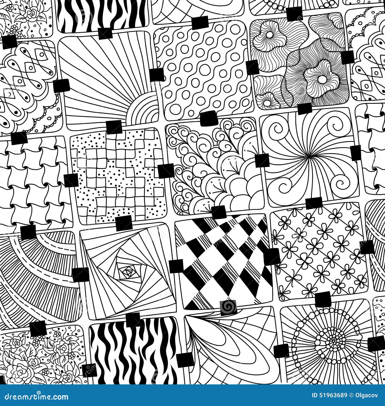Vectorkrabbelspatroon Zentangle Vector Illustratie - Illustration of ...