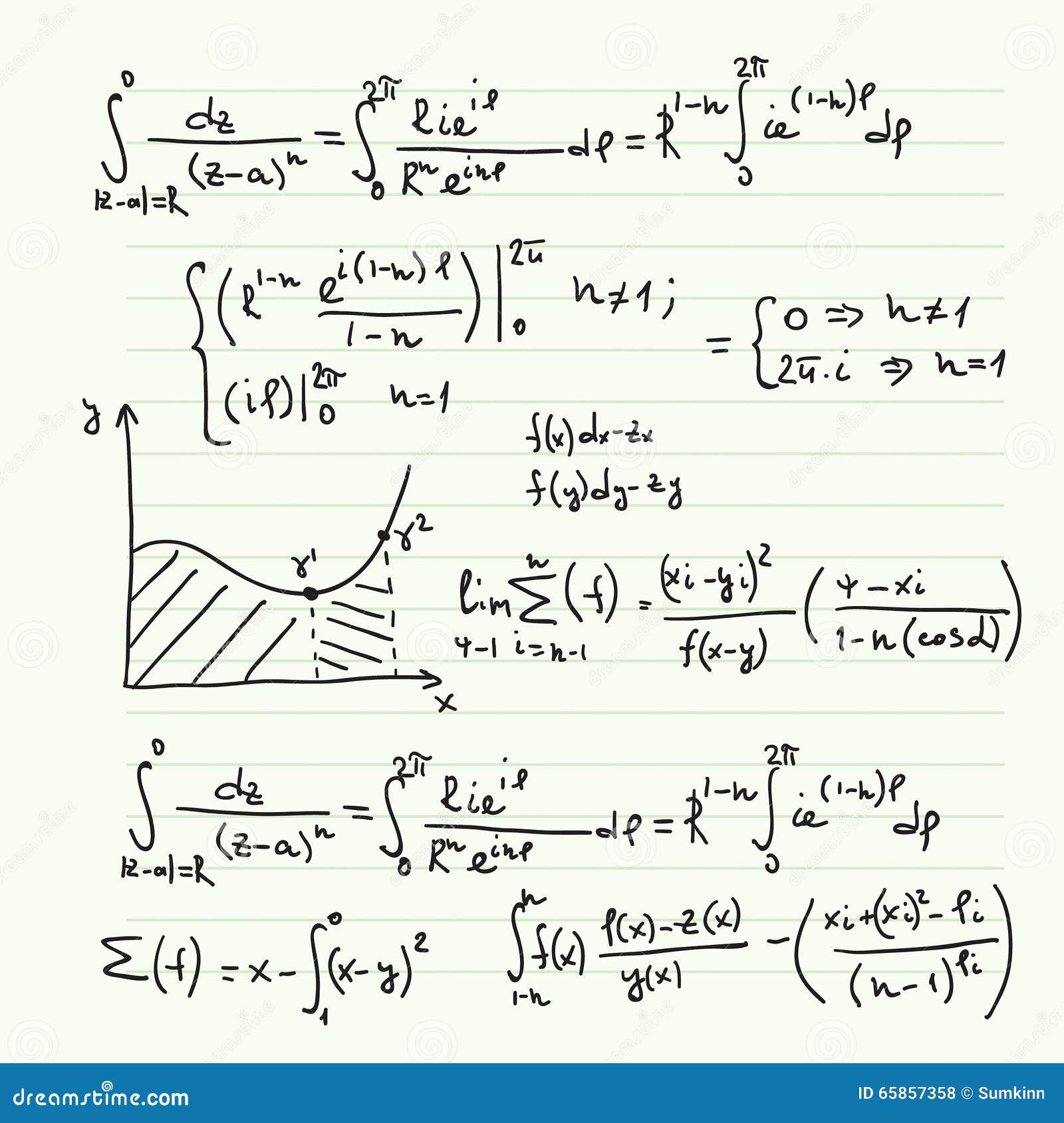 Vectorpatroon Met Wiskundige Formules Vector Illustratie - Illustration ...